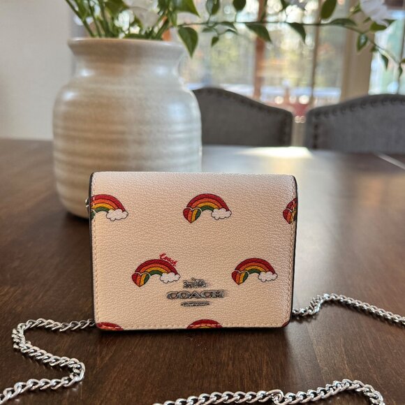 Coach | Bags | Coach Mini Wallet On A Chain With Rainbow Print Ck39 ...